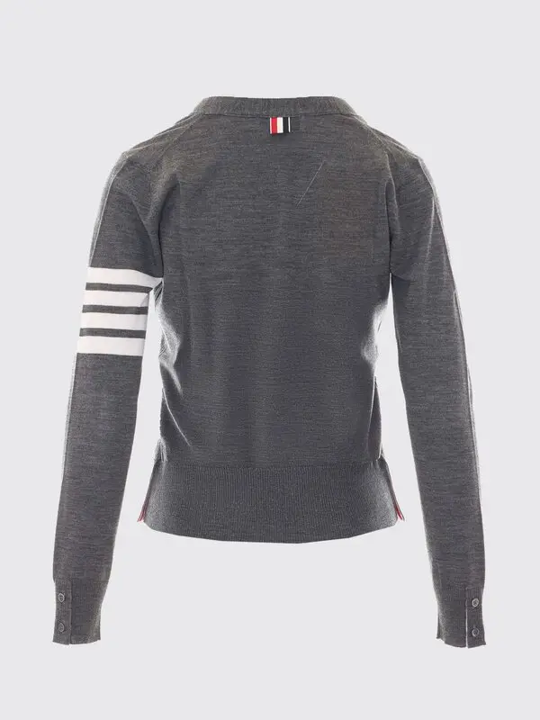Thom Browne Slim Fit Virgin Wool 4-bar Cardigan - Grey