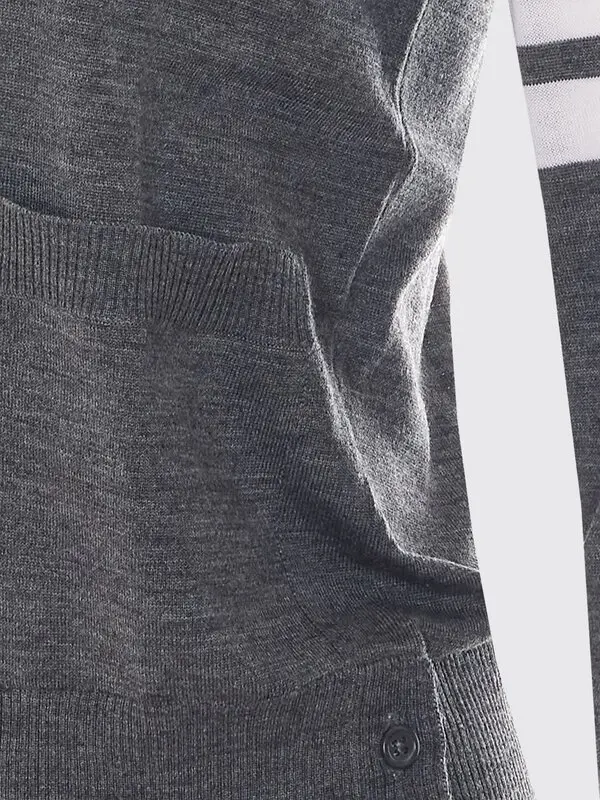 Thom Browne Slim Fit Virgin Wool 4-bar Cardigan - Grey