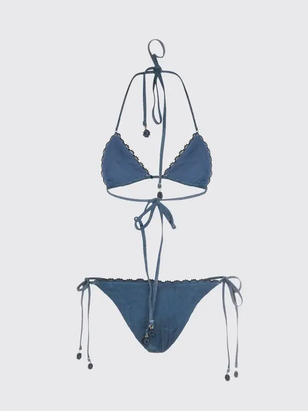 Zimmermann Triangle Bikini In Polyamide With Embroidered Details