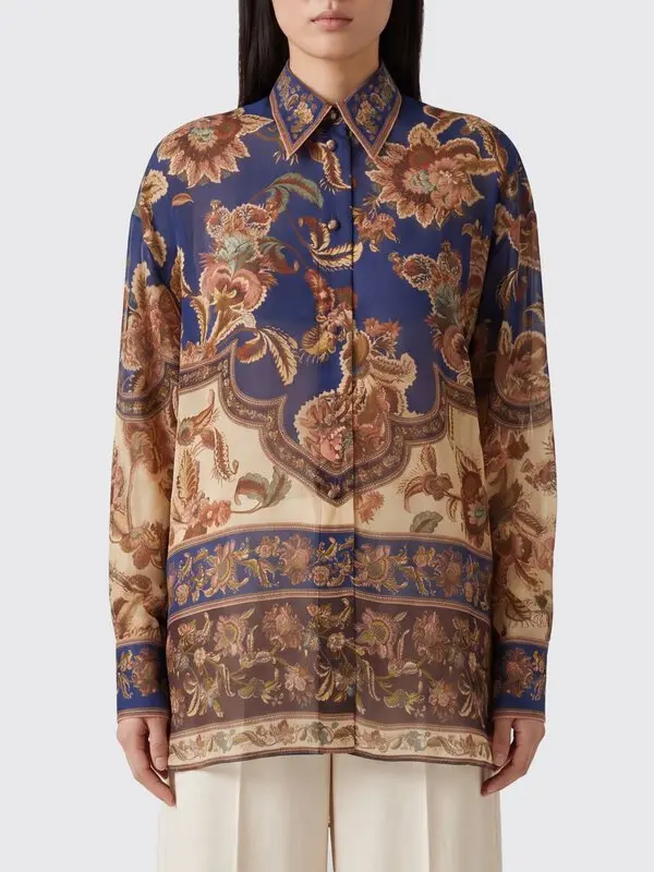 Zimmermann Aster Silk Shirt Ethnic Print