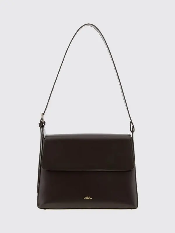 A.p.c. Virginie Flared Smooth Leather Shoulder Bag - Burnt