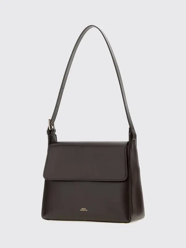 A.p.c. Virginie Flared Smooth Leather Shoulder Bag - Burnt