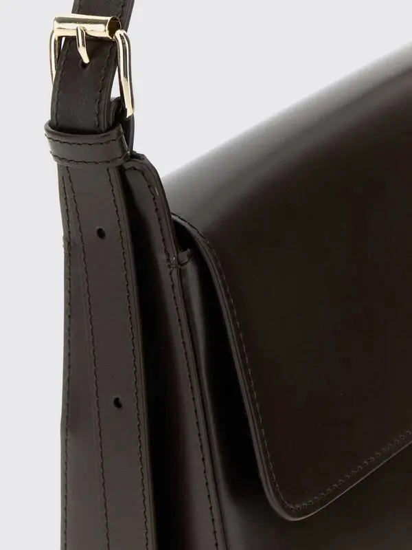 A.p.c. Virginie Flared Smooth Leather Shoulder Bag - Burnt