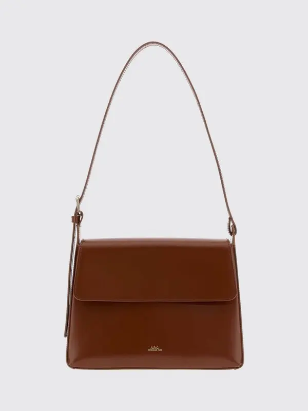 A.p.c. Virginie Flared Smooth Leather Shoulder Bag - Hazel
