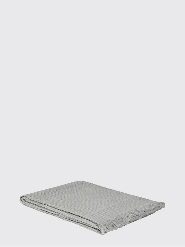 BELLORA Stone Waffle Cotton Sofa Throw With Fringed Edges