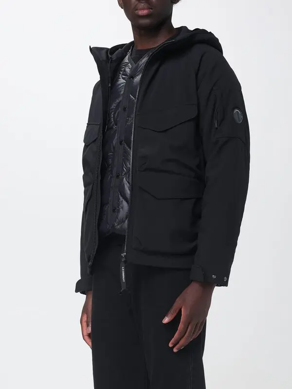 C.P. COMPANY Short Quilted Technical Fabric Parka With Removable Hood