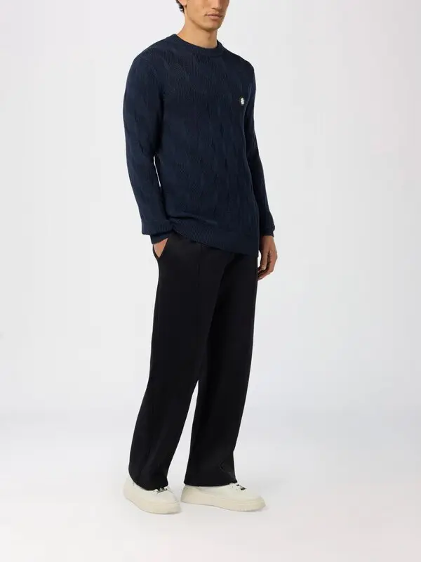 BILLIONAIRE Silk And Cotton Crewneck Sweater - Navy