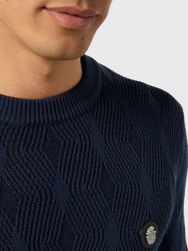 BILLIONAIRE Silk And Cotton Crewneck Sweater - Navy