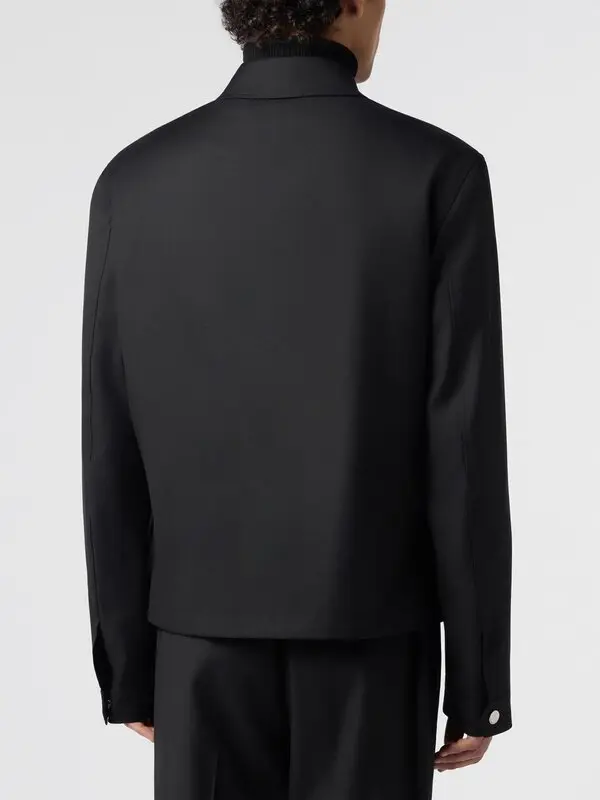 Philipp Plein Hexagon Monogram Wool Blend Shirt Jacket - Black