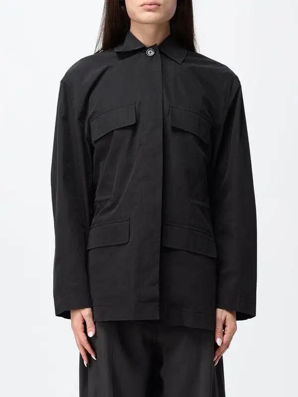 TOTEME Organic Cotton Shirt Jacket With Dropped Shoulders - Black