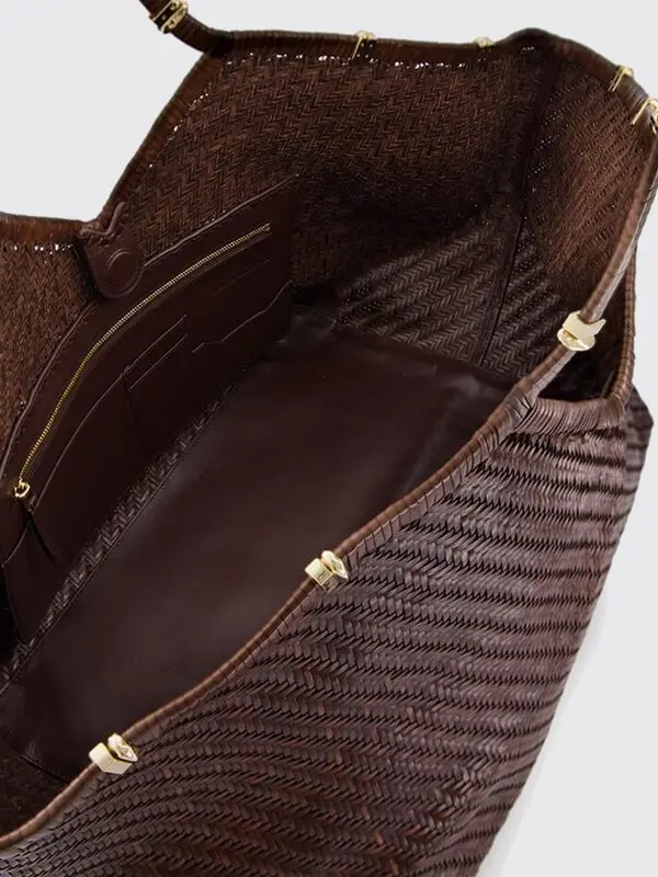 Benedetta Bruzziches Woven Tote Bag - Coffee