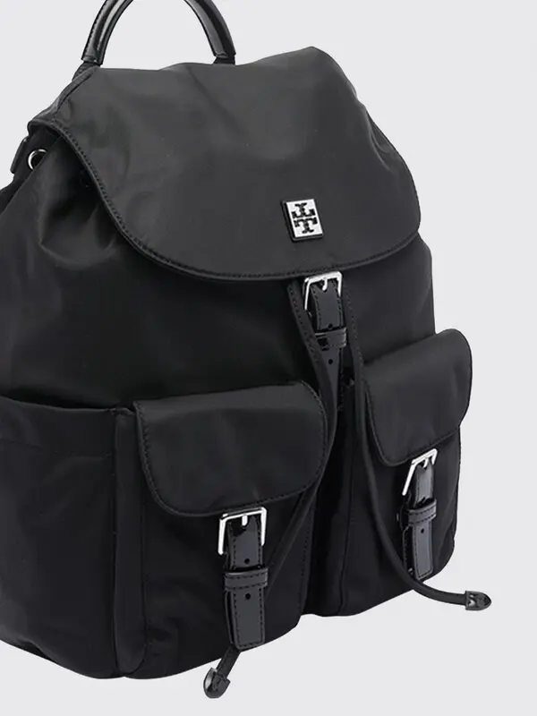 Tory Burch Virginia Recycled Nylon Backpack With Drawstring And Flap Closure