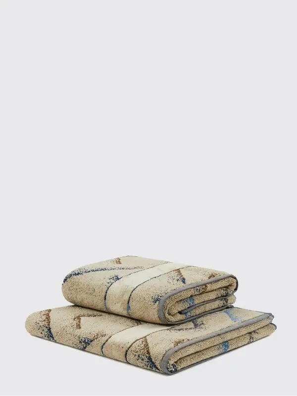 CARRARA Kanzi Abstract Pattern Set Of Two Cotton Towels - Blue