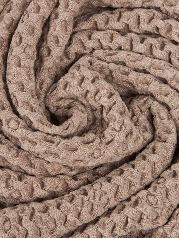BELLORA Stone Double Summer Bedspread In Waffle Cotton