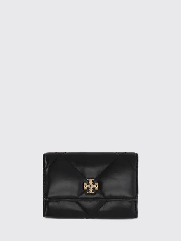 Tory Burch Kira Quilted Leather Card Holder With Double T Logo
