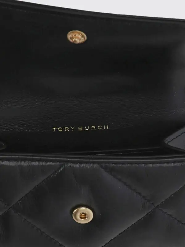 Tory Burch Kira Quilted Leather Card Holder With Double T Logo