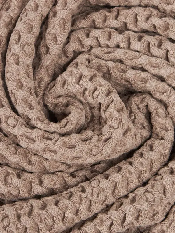 BELLORA Stone Single Summer Bedspread In Waffle Cotton - Brown