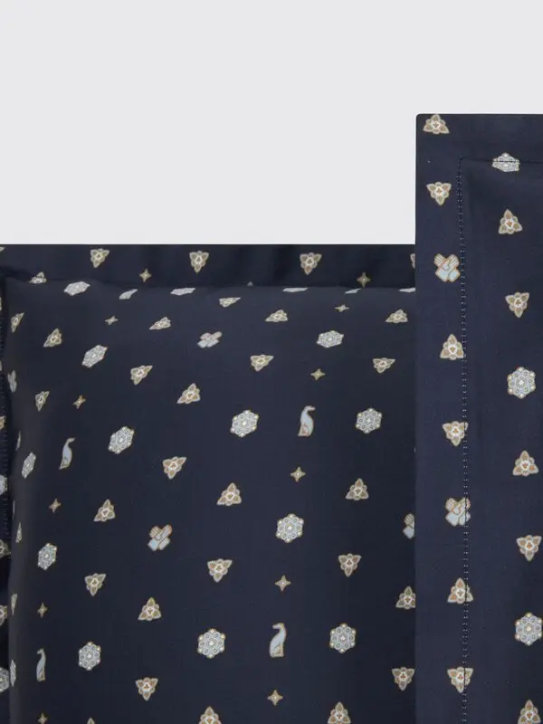 TRUSSARDI Bowtie Geometric Print Double Duvet Cover Set In Cotton Sateen