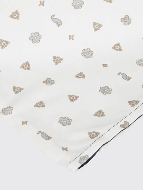 TRUSSARDI Bowtie Geometric Print Double Duvet Cover Set In Cotton Sateen