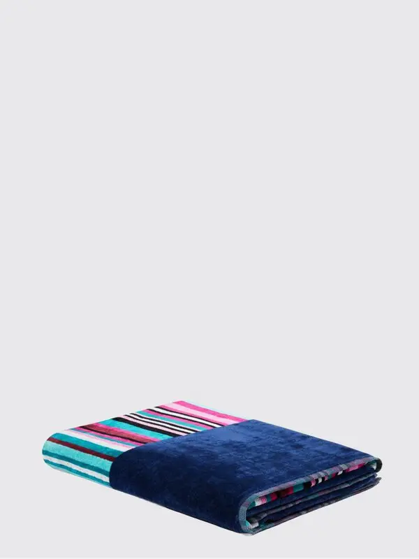 CARRARA Bora Bora Striped Cotton Terry Beach Towel - Blue