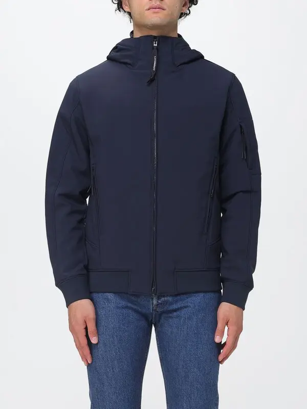 C.P. COMPANY Technical Fabric Hooded Windbreaker Jacket - Blue