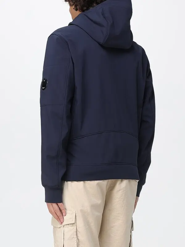C.P. COMPANY Technical Fabric Hooded Windbreaker Jacket - Blue
