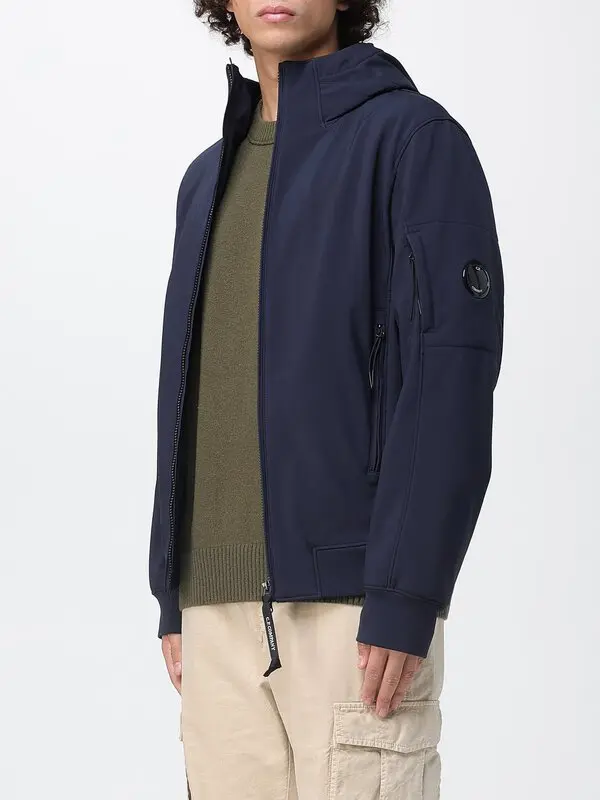 C.P. COMPANY Technical Fabric Hooded Windbreaker Jacket - Blue