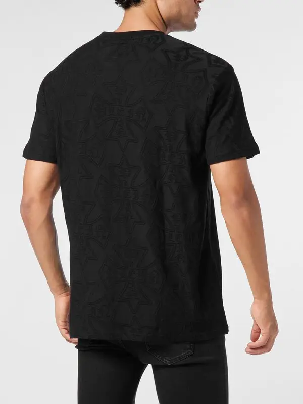 Philipp Plein Pp Jacquard Cotton T-shirt - Black