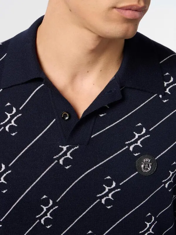 BILLIONAIRE Merino Wool And Silk Polo Shirt With Logo