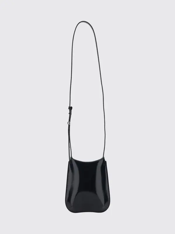 Jacquemus Le Bisou Brushed Calfskin Crossbody Bag With Logo - Black
