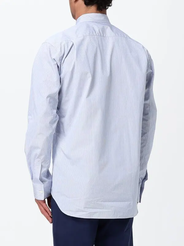 Comme Des Garçons Striped And Floral Print Cotton Shirt