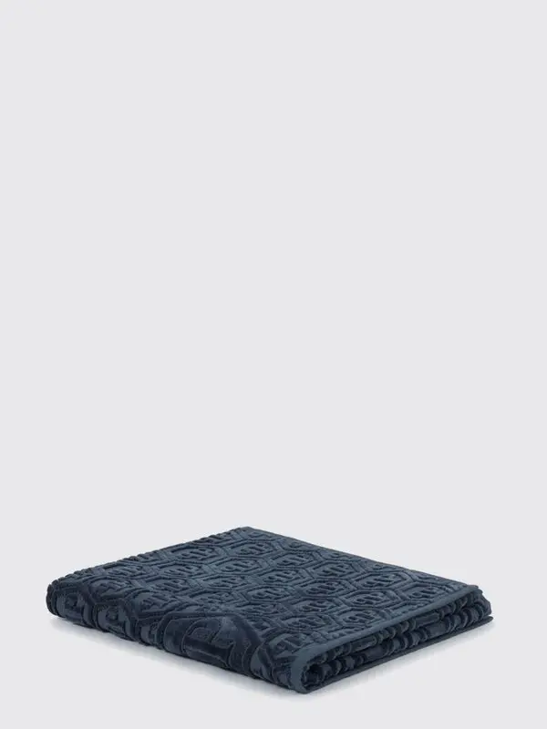 Philipp Plein Cotton Terry Beach Towel With Jacquard Monogram - Grey