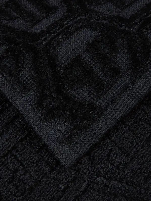 Philipp Plein Set Of 2 Cotton Terry Towels With Jacquard Logo - Black