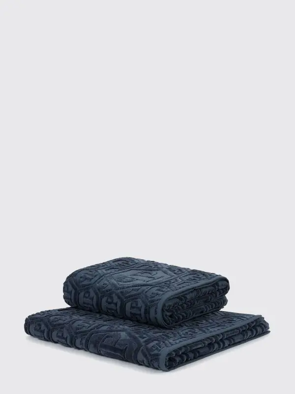 Philipp Plein Set Of 2 Cotton Terry Towels With Jacquard Logo - Grey