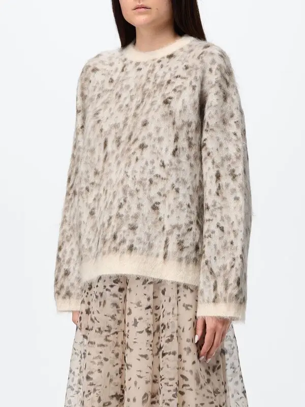 Brunello Cucinelli Abstract Print Wool And Mohair Blend Crewneck Sweater - Multicolor