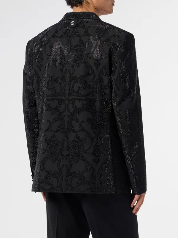 BILLIONAIRE Single-breasted Blazer With All-over Rhinestones