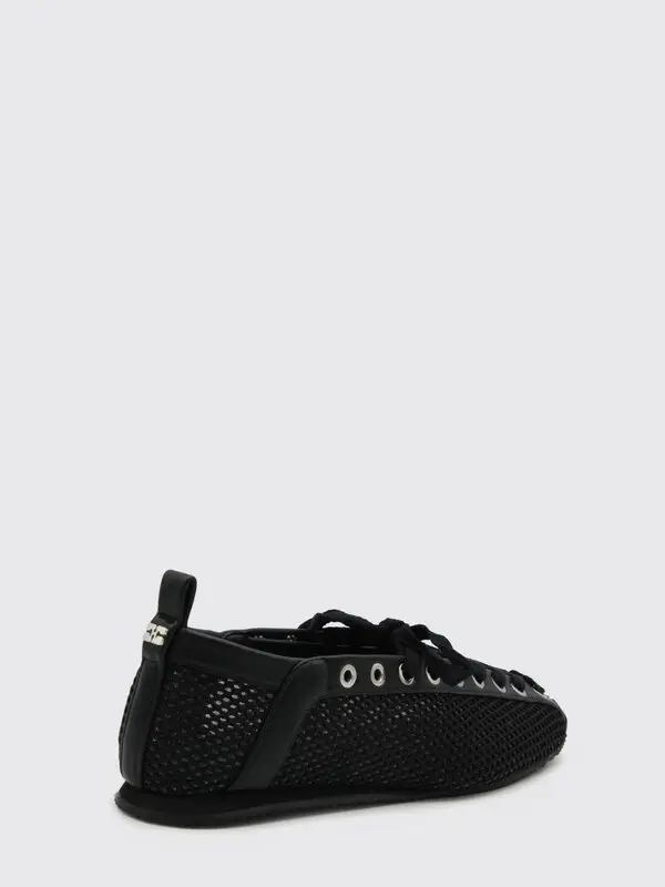 GANNI Recycled Mesh Ballet Flats With Elasticated Ankle - Grey