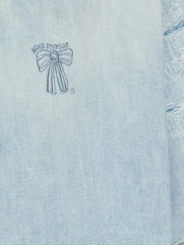 Acne Studios Relaxed Fit Bowling Shirt In Distressed Organic Cotton