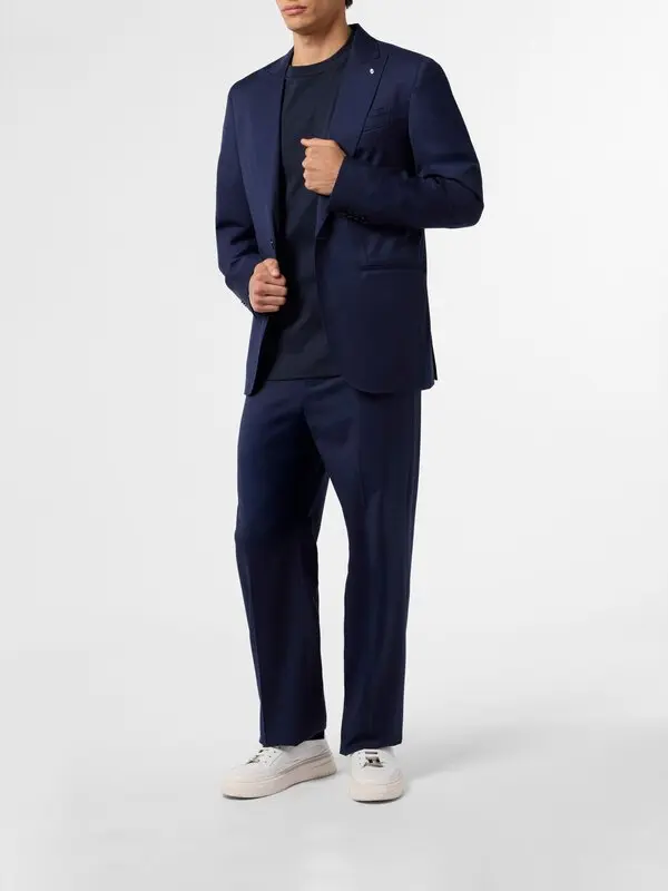 BILLIONAIRE Virgin Wool Single-breasted Blazer - Navy