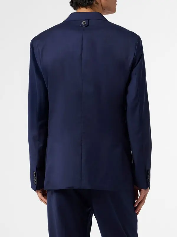 BILLIONAIRE Virgin Wool Single-breasted Blazer - Navy