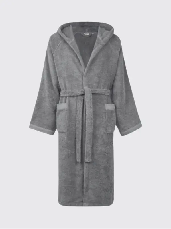 BELLORA Fiocco Hooded Bathrobe In 400 Gsm Cotton Terry - Grey