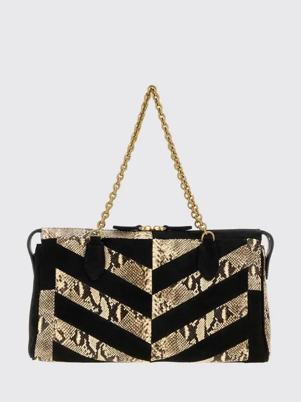 Valentino Garavani Panthea Python And Suede Shoulder Bag With Vlogo Signature
