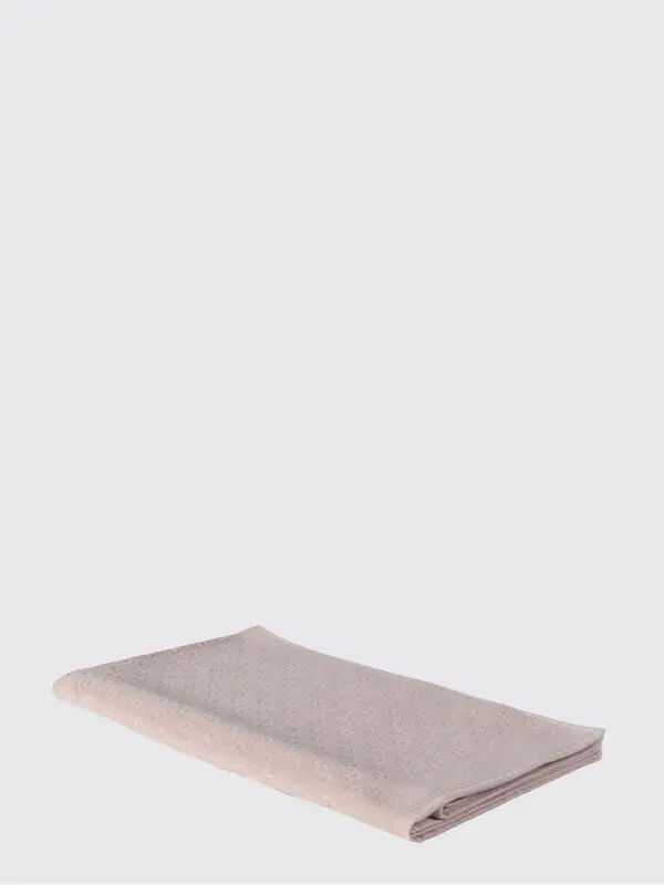 CARRARA Burano Geometric Print Beach Towel In Cotton Terry - Sand