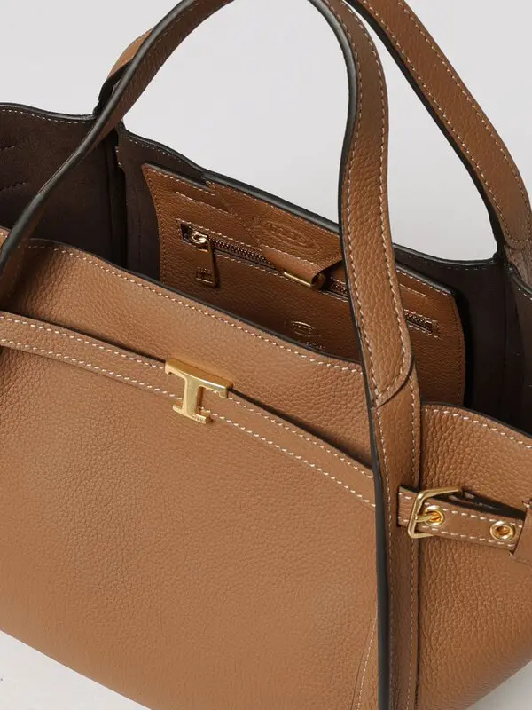 TOD'S Textured Leather Handbag - Burnt