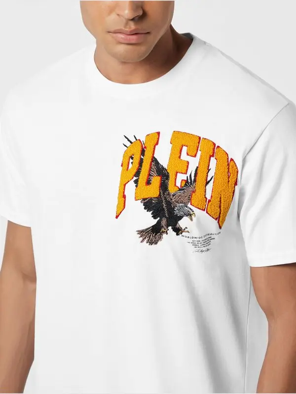 Philipp Plein Cotton T-shirt With Embroidered Logo - White