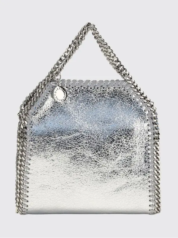 Stella McCartney Falabella Crackle-effect Mini Tote Bag - Silver