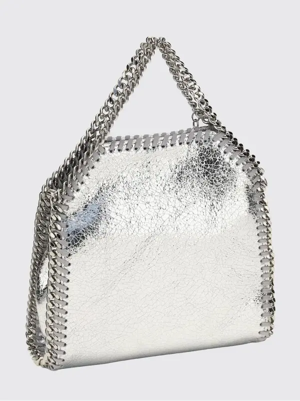 Stella McCartney Falabella Crackle-effect Mini Tote Bag - Silver