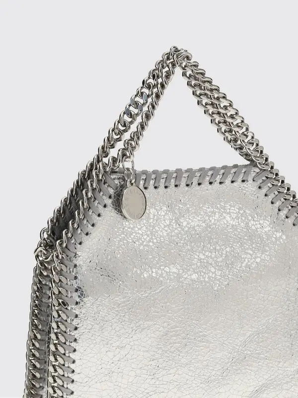 Stella McCartney Falabella Crackle-effect Mini Tote Bag - Silver