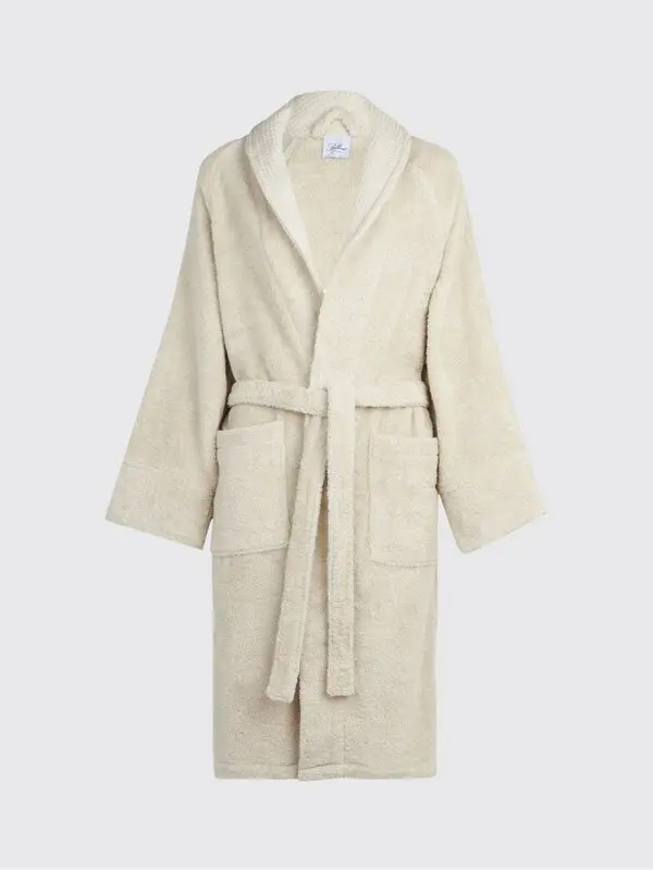BELLORA Fiocco Hooded Cotton Terry Bathrobe With Belt - Sand