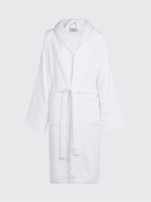 BELLORA Fiocco Hooded Cotton Terry Bathrobe With Belt - White